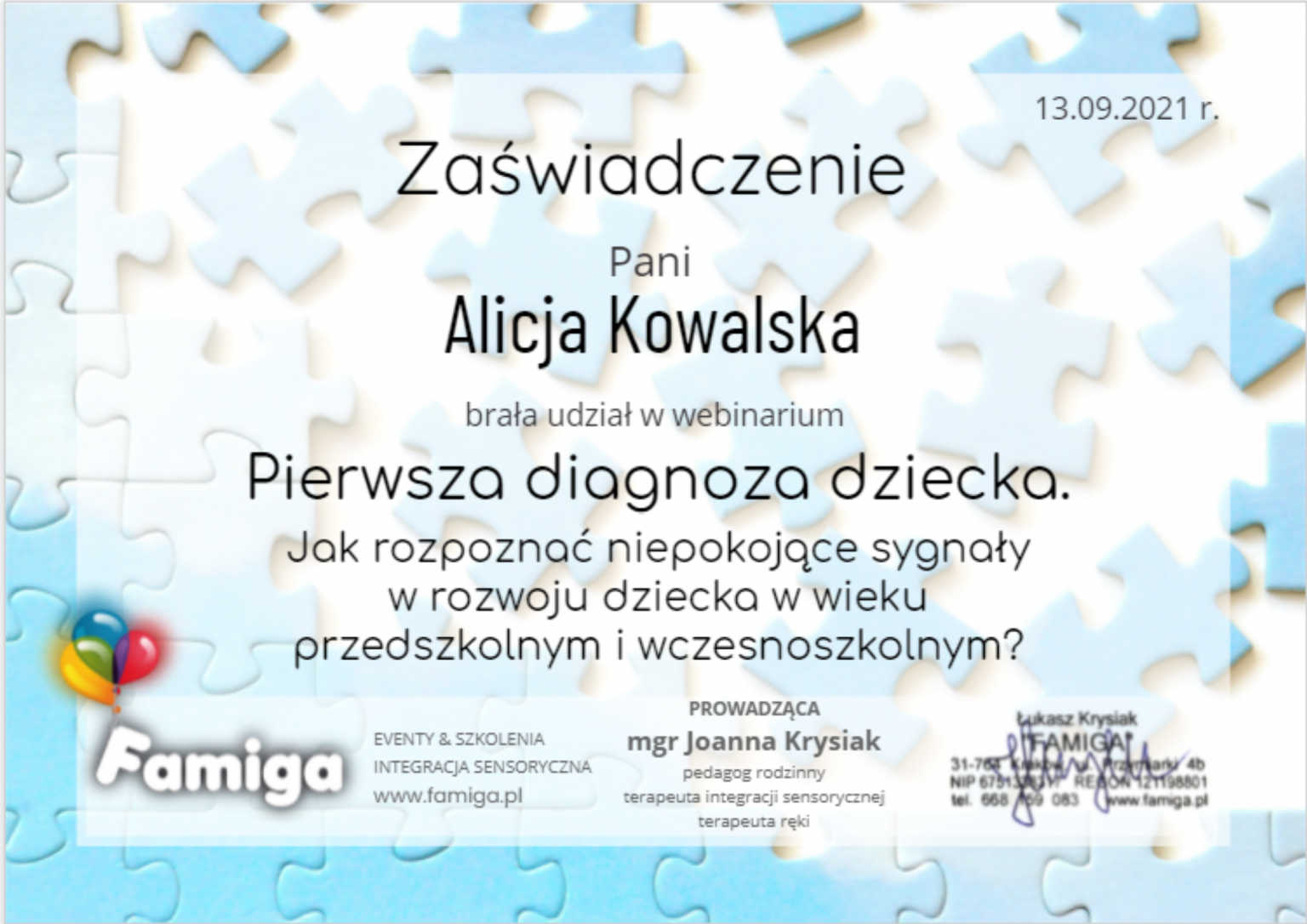 Szkolenia on-line i webinary – Famiga
